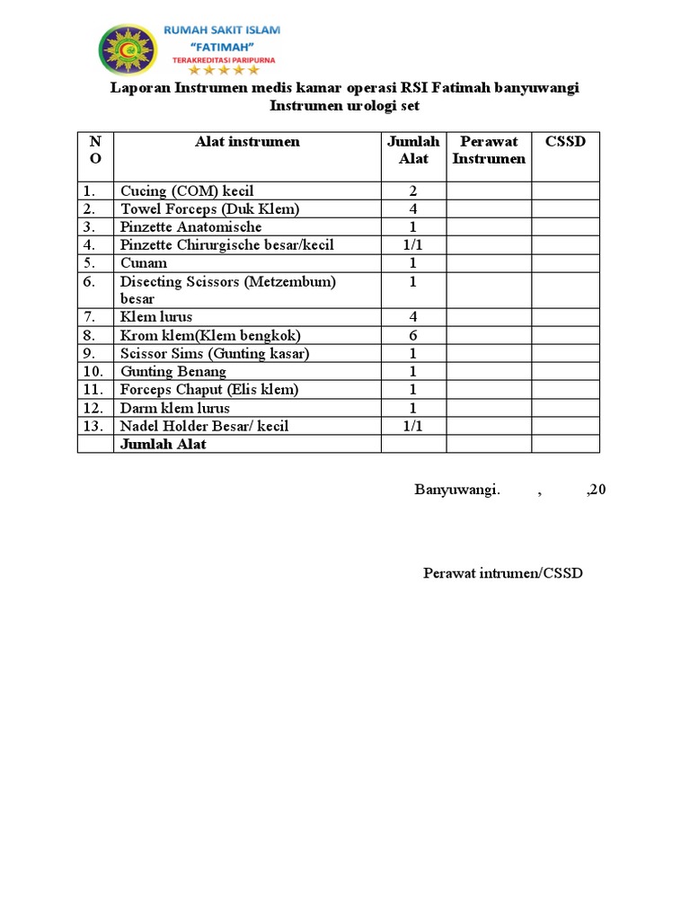 Intrumen Uro Set | PDF