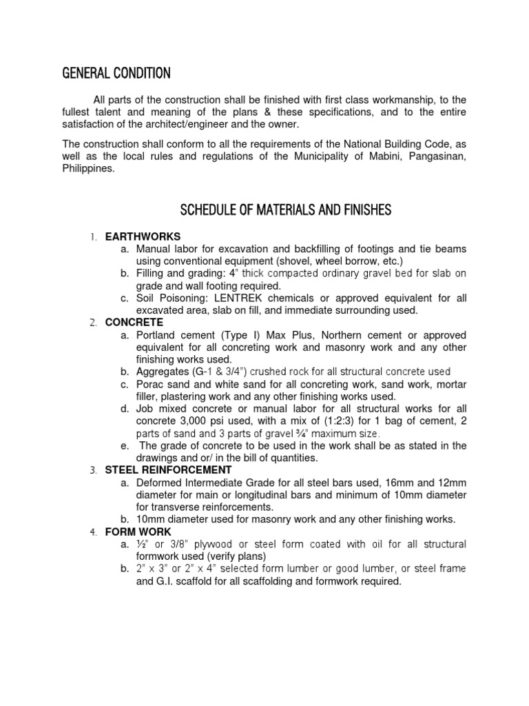 Architectural Spec Sample | PDF | Concrete | Plumbing