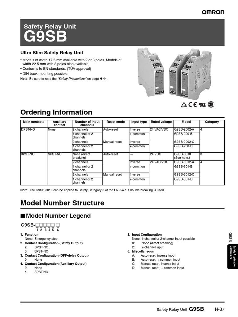 Manual G9SB | PDF | Relay | Switch