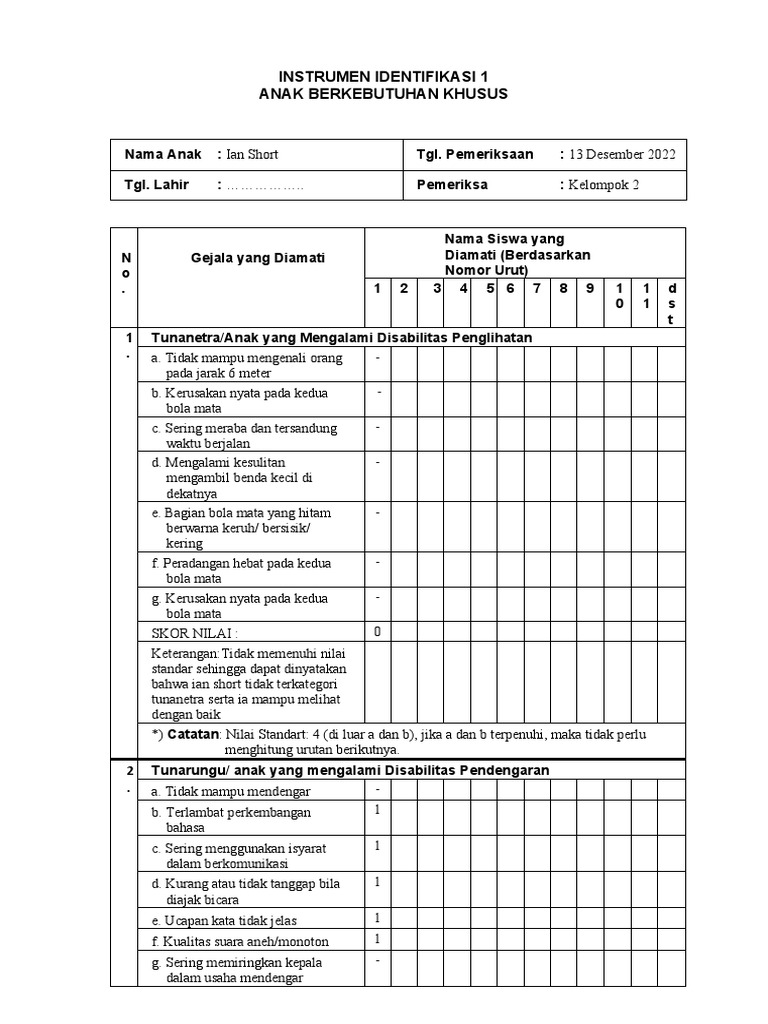 Instrumen Identifikasi 1 | PDF