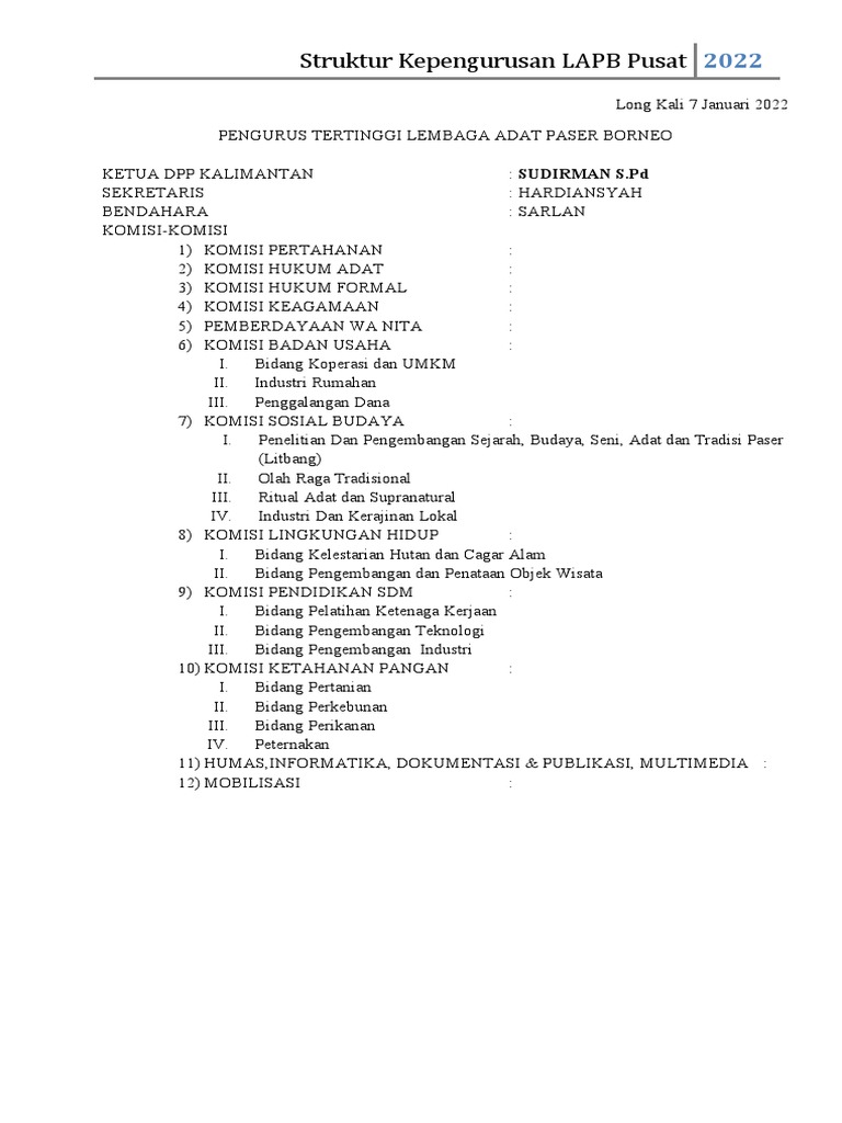 Struktur LAPB 2022 | PDF | Teknologi & Rekayasa