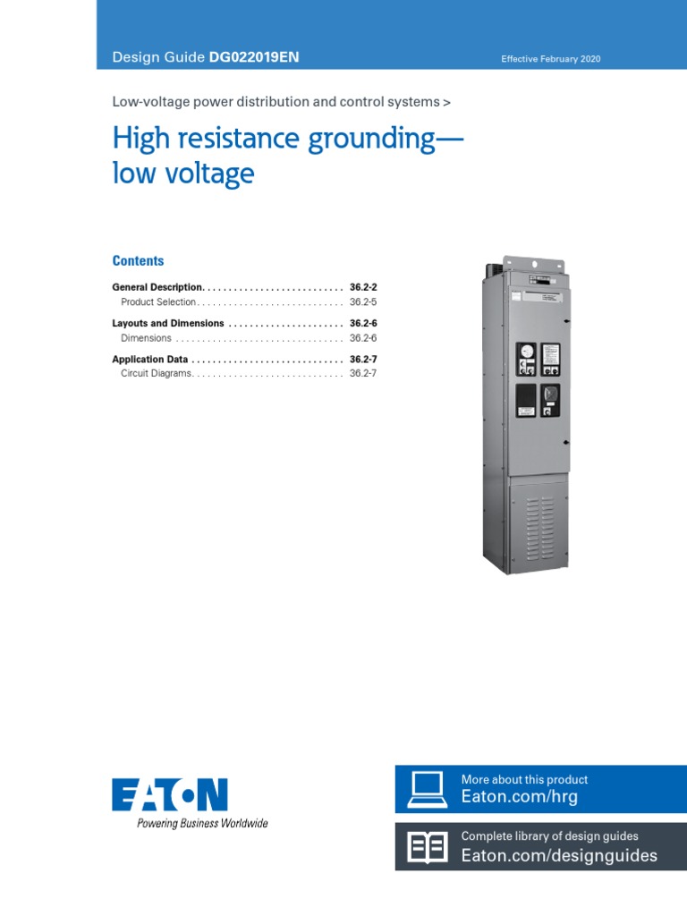 Eaton HRG Low Voltage Design Guide Dg022019en | PDF | Relay | Resistor