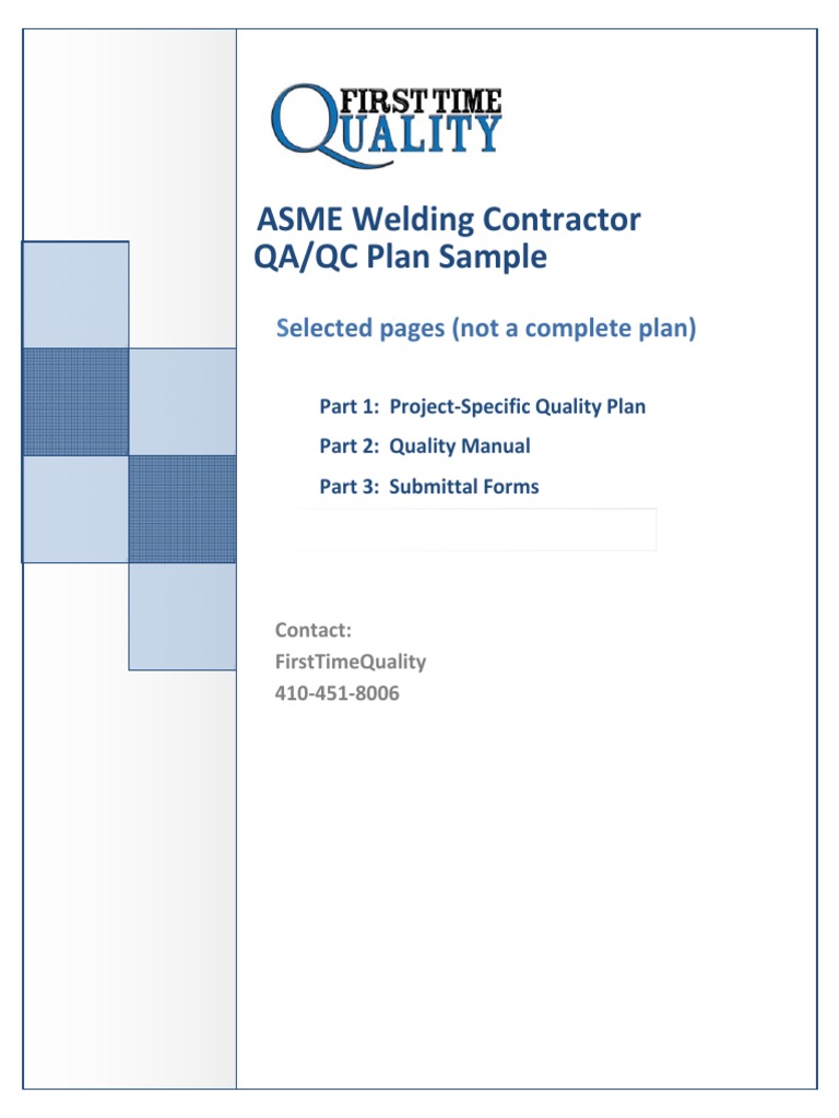 983 - Welding Comprehensive ASME - Quality Plan Sample | PDF | Quality ...