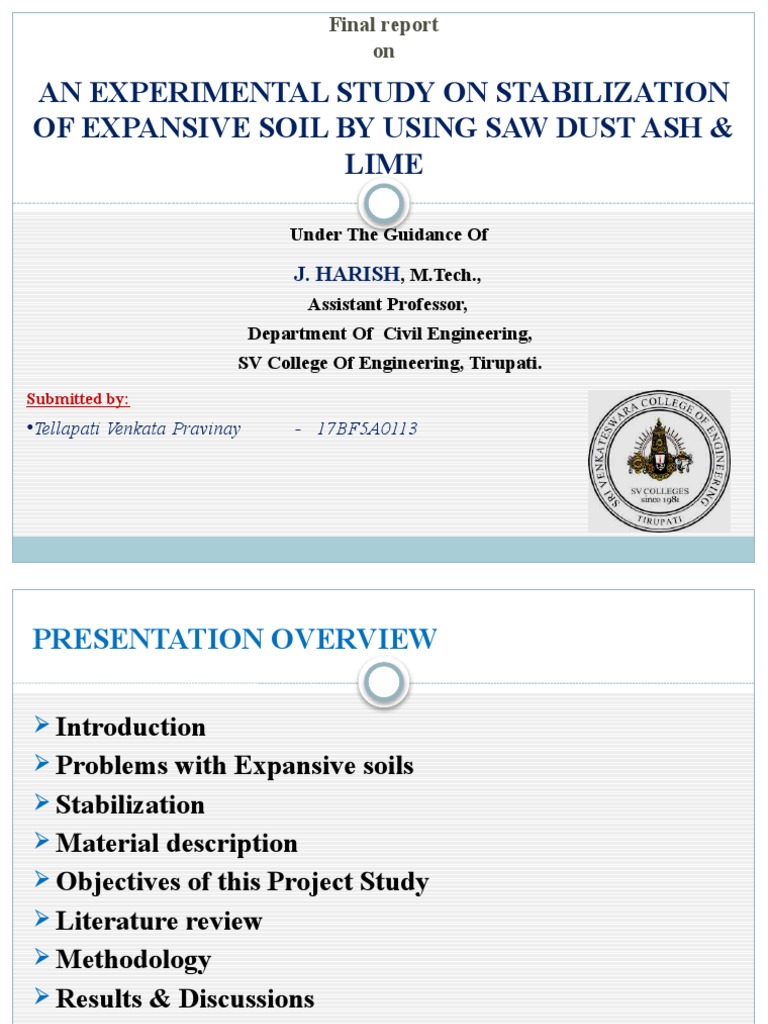 Stabilization of Expansive Soils by Using Lime & Saw Dust Ash | PDF ...