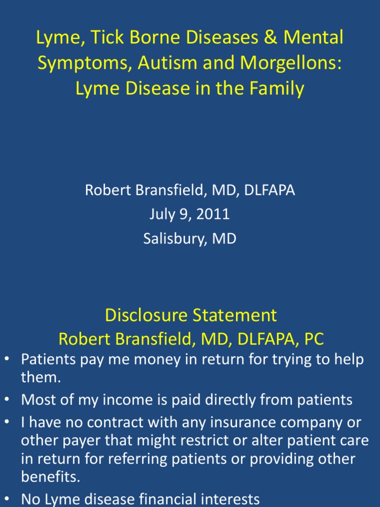 Lyme, Tick Borne Diseases & Mental Symptoms, Autism | PDF | Lyme Disease | Infection