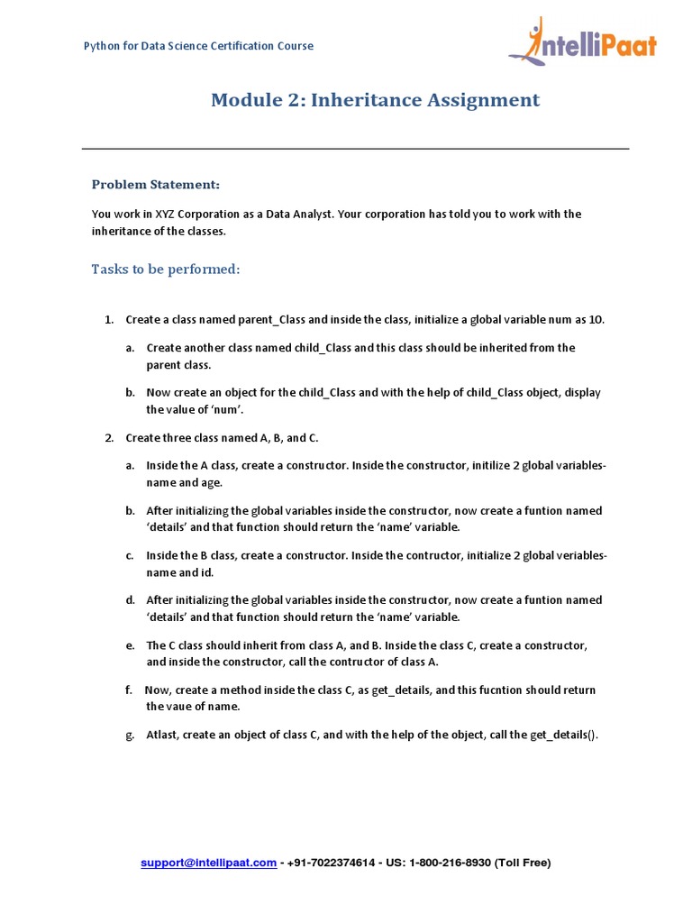 Mod2inheritance Assignment Pdf Programming Constructor Object Oriented Programming 0287