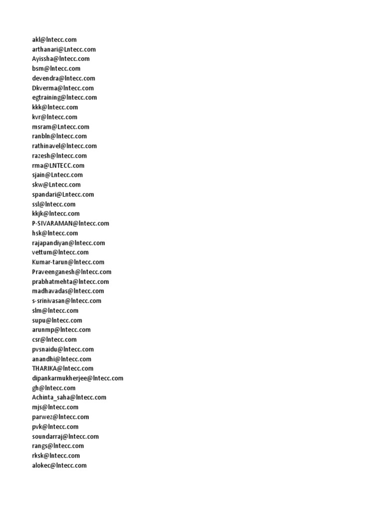 LNTECC Email Directory | PDF