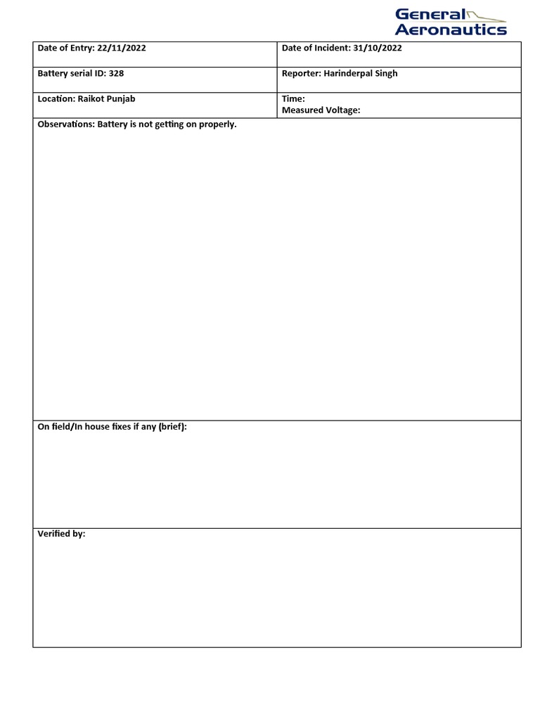 Battery Template 328 | PDF