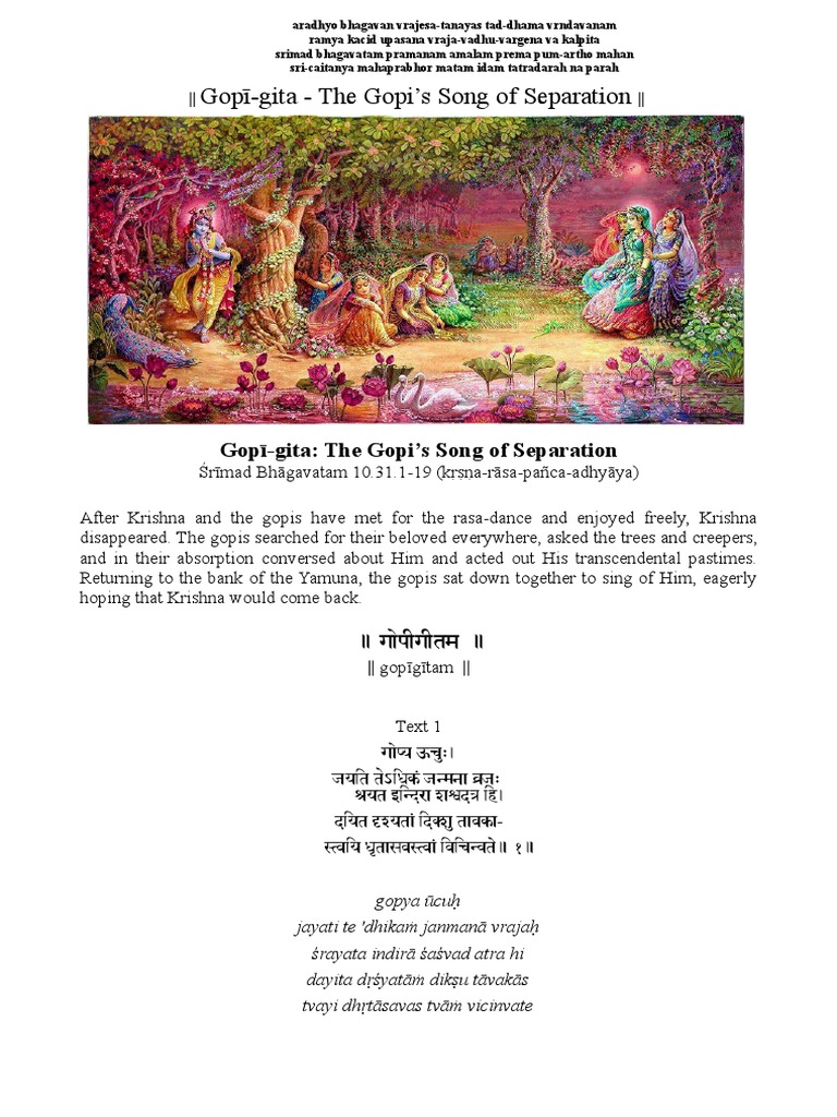 Gopi Gita | PDF | Bhagavata Purana | Hindu Mythology