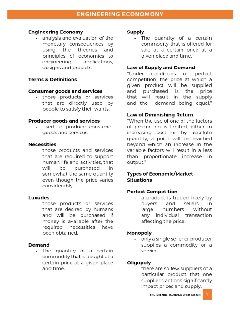 ENGRING ECON With PASION Key | PDF | Supply (Economics) | Interest