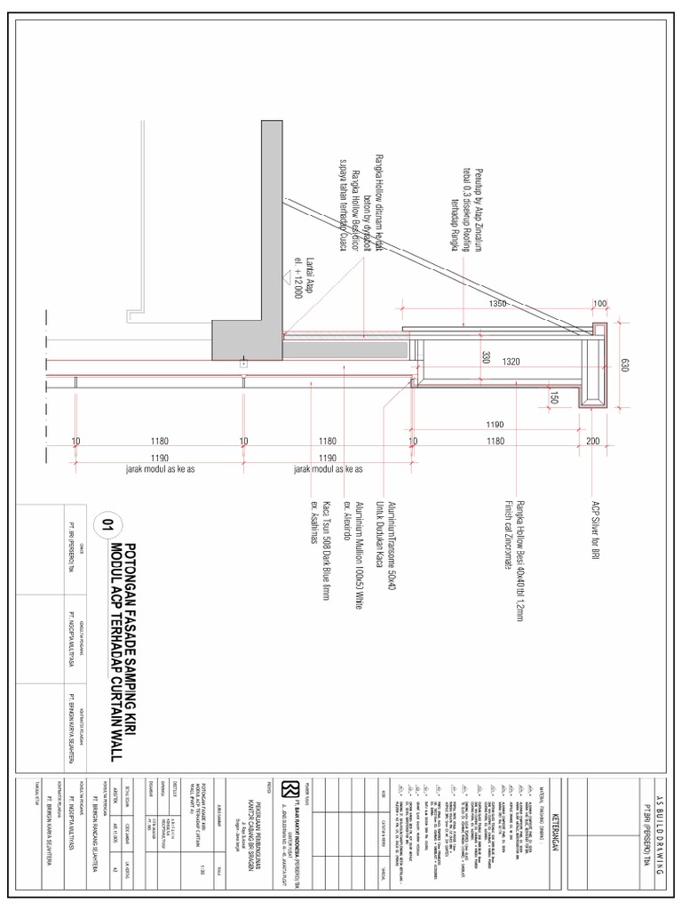 Ar.012-005 Detail Modul Acp Fasade Kiri | PDF