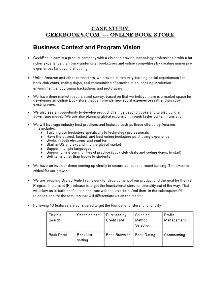 One Sheeter Case Study - GeekBooks - Com Online Book Store | PDF ... One Sheeter Case Study - GeekBooks - Com Online Book Store | PDF ...
