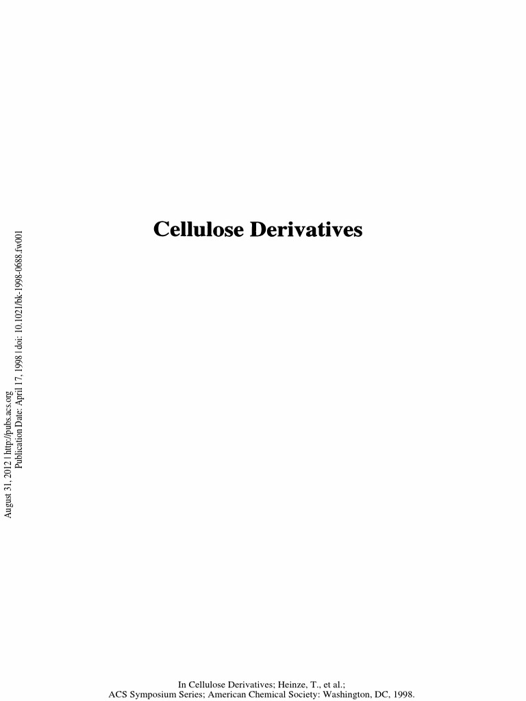 Cellulose Derivatives | PDF | Polymers | Cellulose