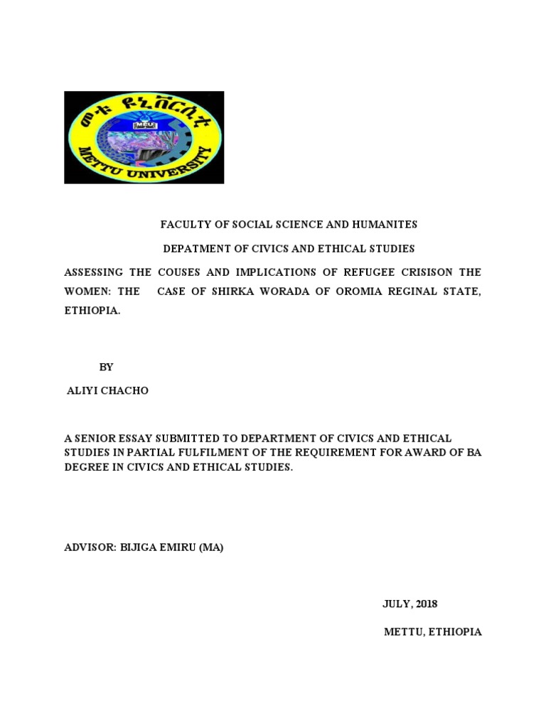 Aliyi Final Reserch - 2055214384 | PDF | Intersectionality | Refugee