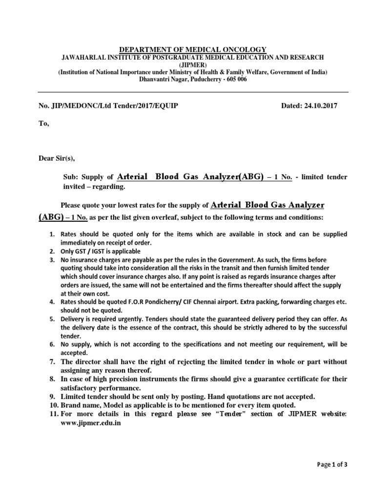 LIMITED TENDER FOR ABG Specication | PDF