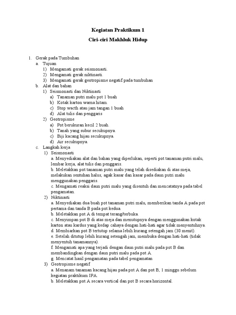 Kegiatan Praktikum Modul 1 IPA-eka Putri-837583497 | PDF