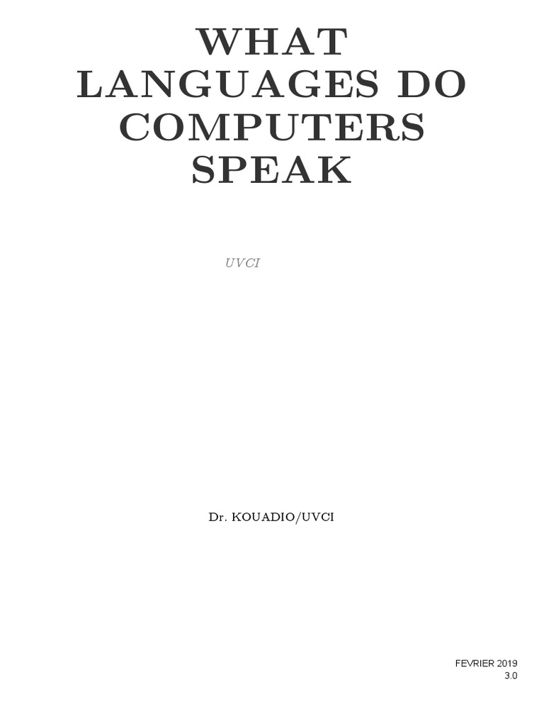 Leçon 3a History of Programming Languages Papier | PDF | Computer ...