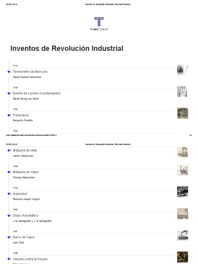 Inventos Clave de la Revolución Industrial | PDF