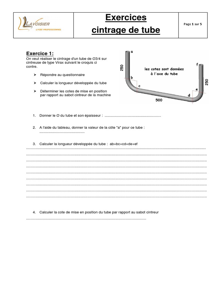 Calculs de Cintrage de Tubes Acier | PDF | Ingénierie mécanique