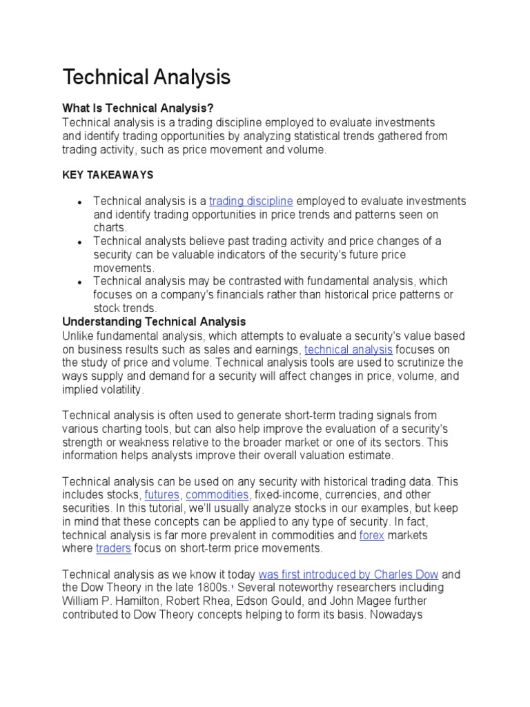 Technical Analysis | PDF | Technical Analysis | Financial Analyst