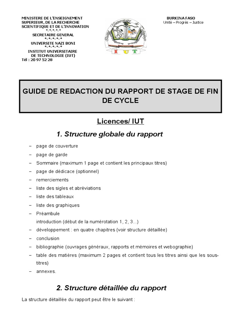 Guide de rédaction du rapport de stage | PDF | Ordinateurs