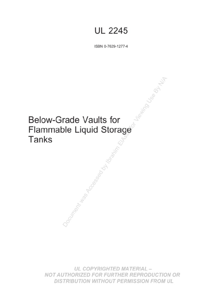 UL245 تصميم غرف الصهاريج | PDF