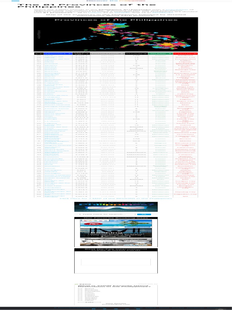 The 81 Provinces of The Philippines - Discover The Philippines | PDF