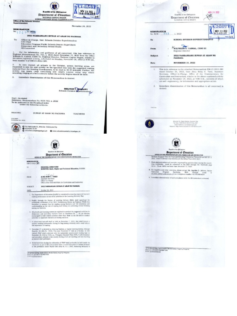 Suggested Reading Materials For Nationwide Synchronized Reading Time | PDF