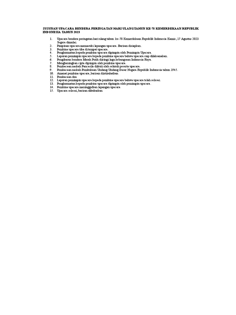 Teks MC HUT RI Salinan | PDF