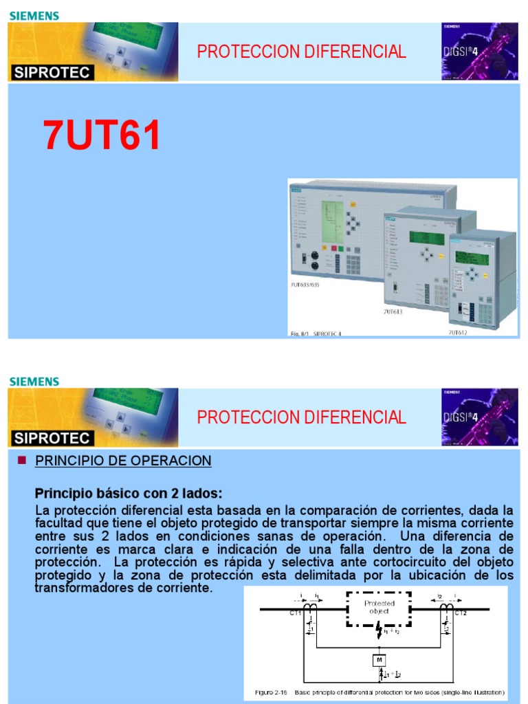 7UT61 | PDF | Transformador | Corriente eléctrica