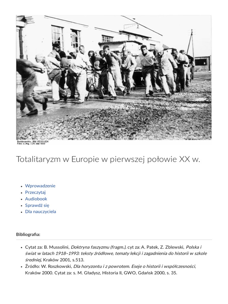 Totalitaryzm W Europie W Pierwsz | PDF