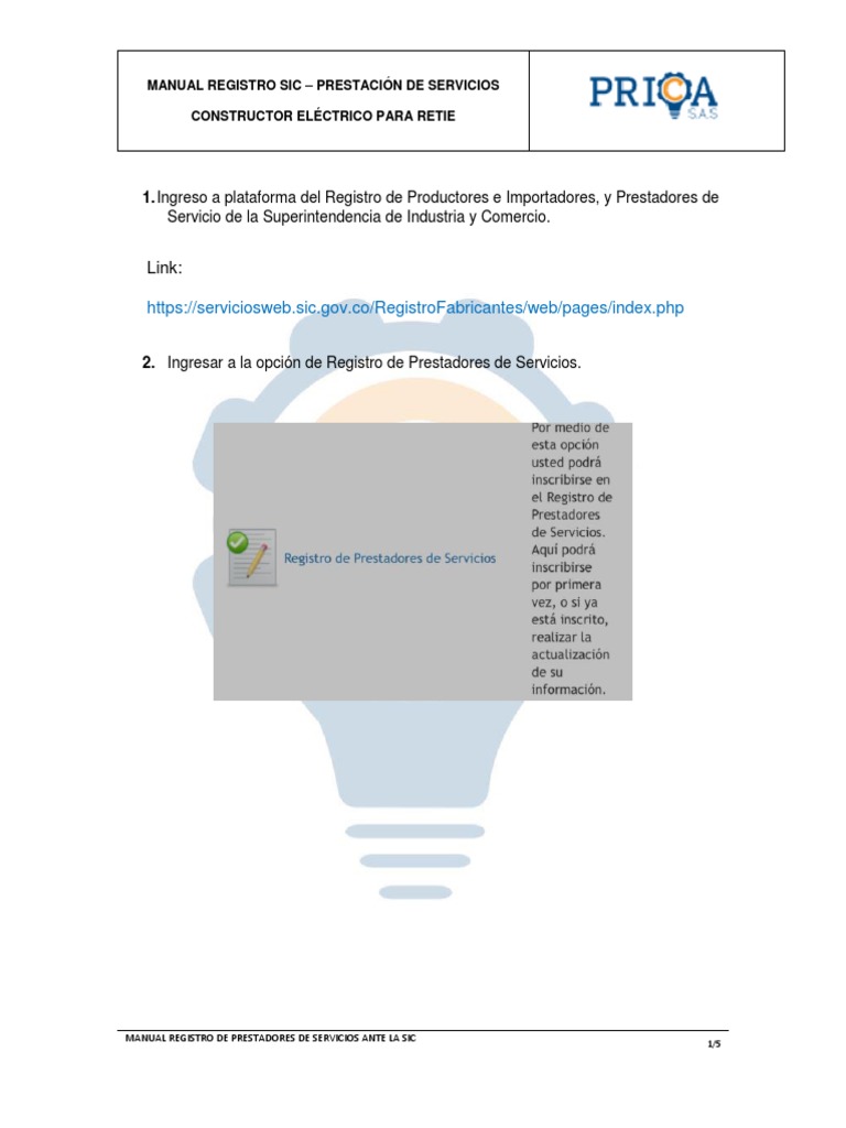 Manual Registro Sic - Constructor Eléctrico | PDF