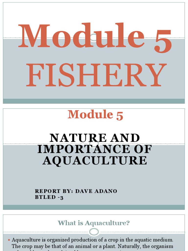 Tec10 - Module 5 (Fishery) | PDF | Aquaculture | Fish