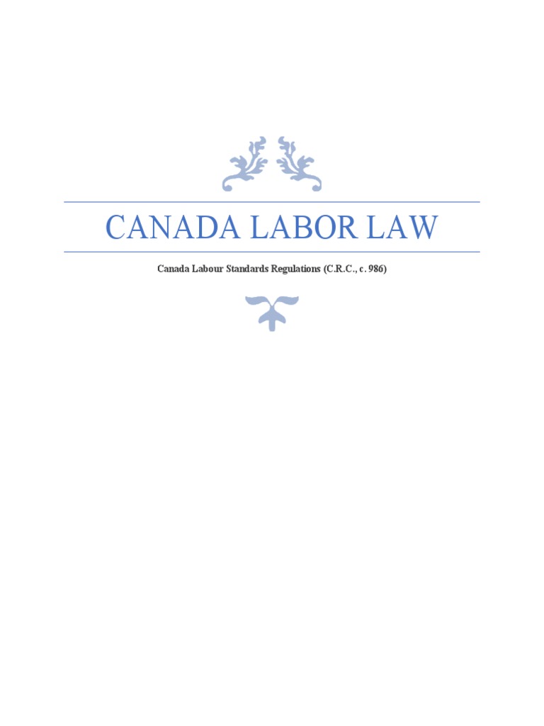 Canada Labor Law | Download Free PDF | Employment | Payroll Tax