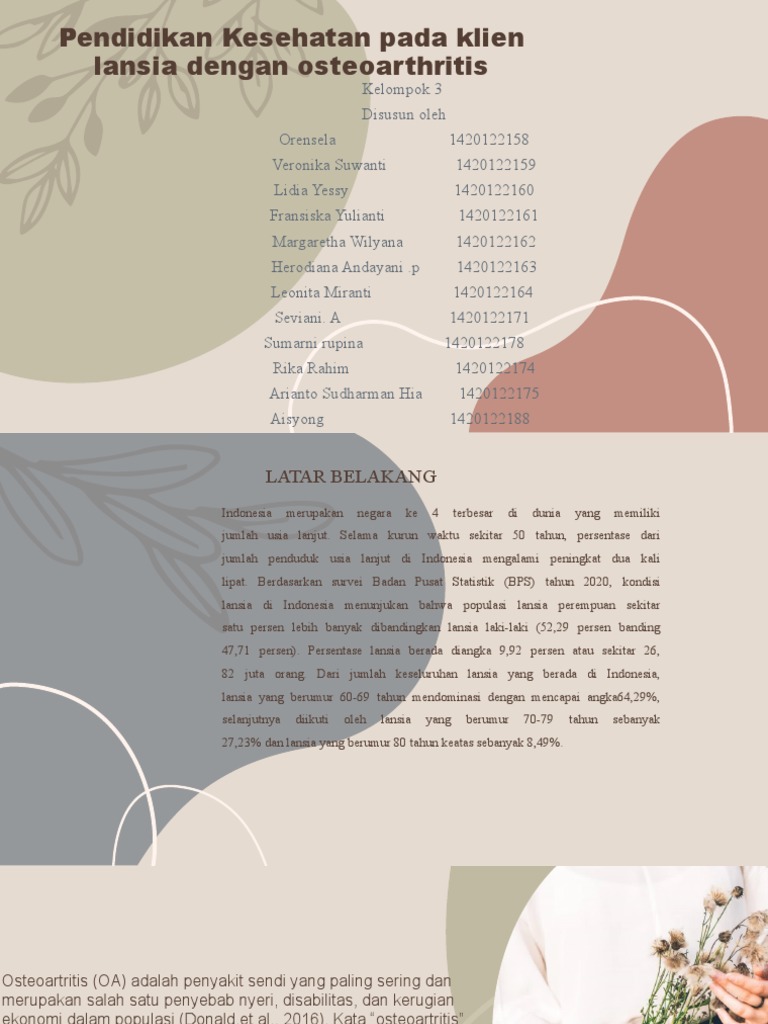 Pendidikan Kesehatan Pada Klien Lansia Dengan Osteoarthritis PPT Kak Sevi | PDF