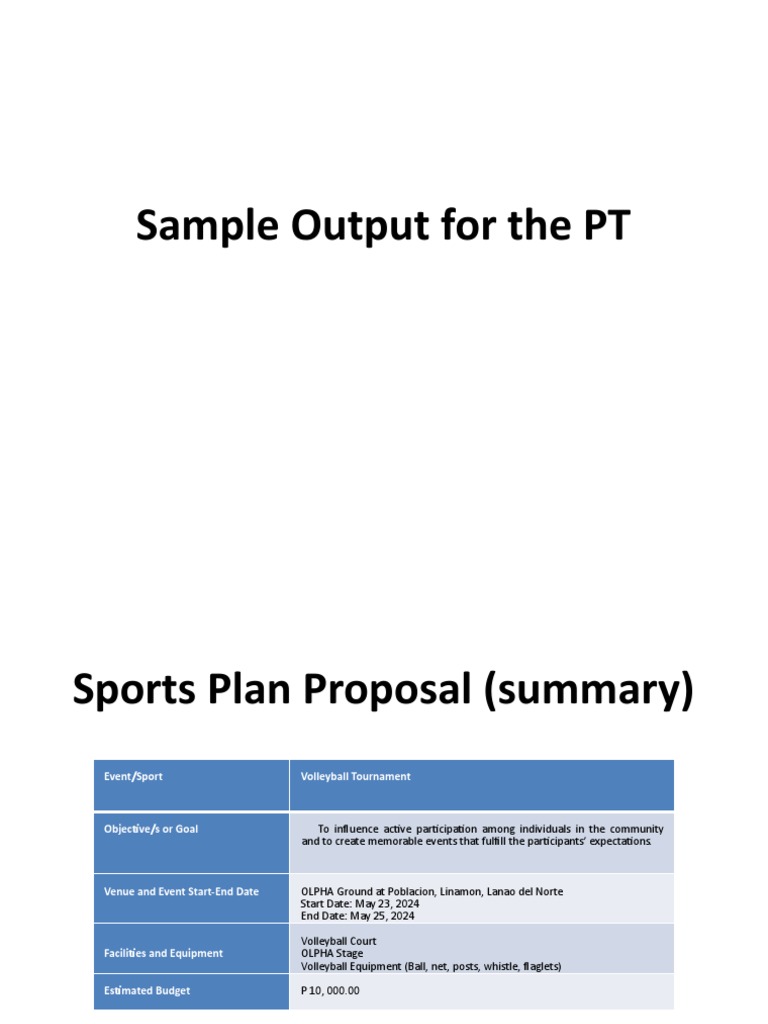 Planning a Community Volleyball Tournament: A Comprehensive Proposal ...