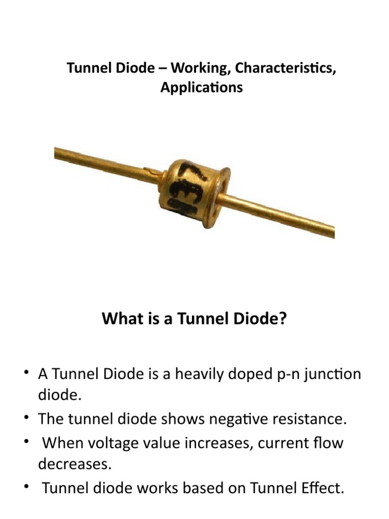 Tunnel Diode - Working, Characteristics, Applications | PDF | Diode | P–N Junction