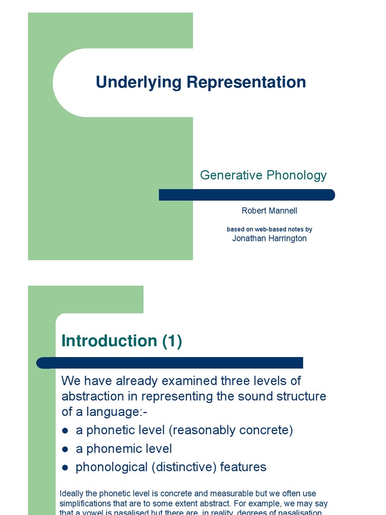 Underlying Representation Slidesx1 | PDF | Phoneme | English Language