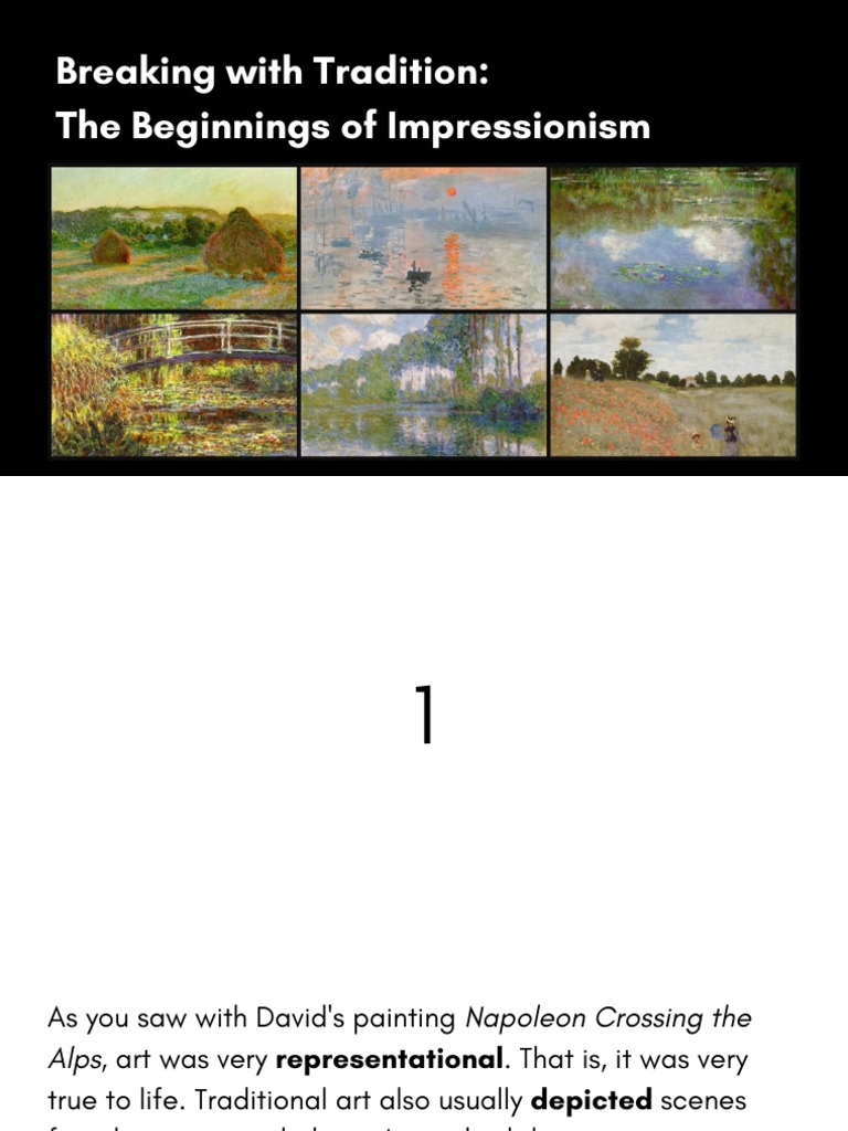 Article 1A - Breaking With Tradition (The Beginnings of Impressionism) | PDF