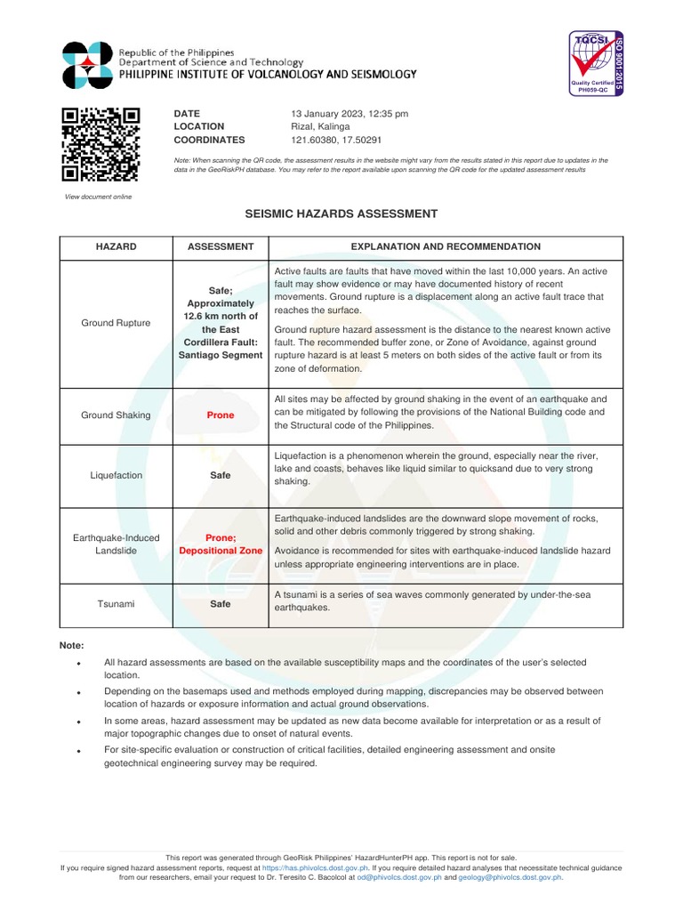 Hazard Assessment Report | PDF | Storm Surge | Fault (Geology)