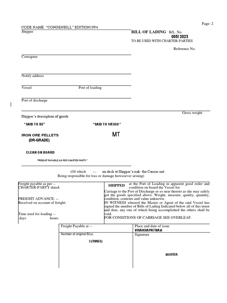 B L Draft | Download Free PDF | Cargo | Bill Of Lading