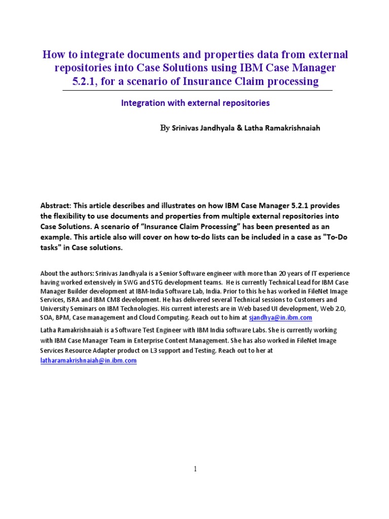 How To Integrate Documents and Properties Data From External Repositories Into Case Solutions ...
