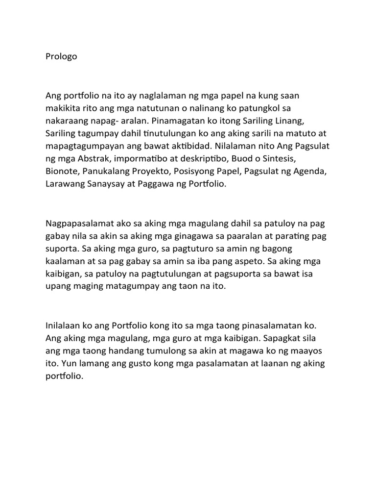 Prologo Totoo Na Talaga Pramis Peksman | PDF