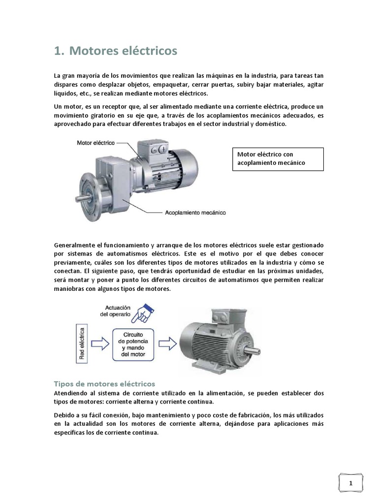 Motores Eléctricos: Tipos y Funcionamiento | PDF | Motor eléctrico ...