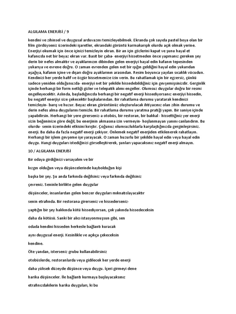 Algilama Enerji̇si̇ | PDF
