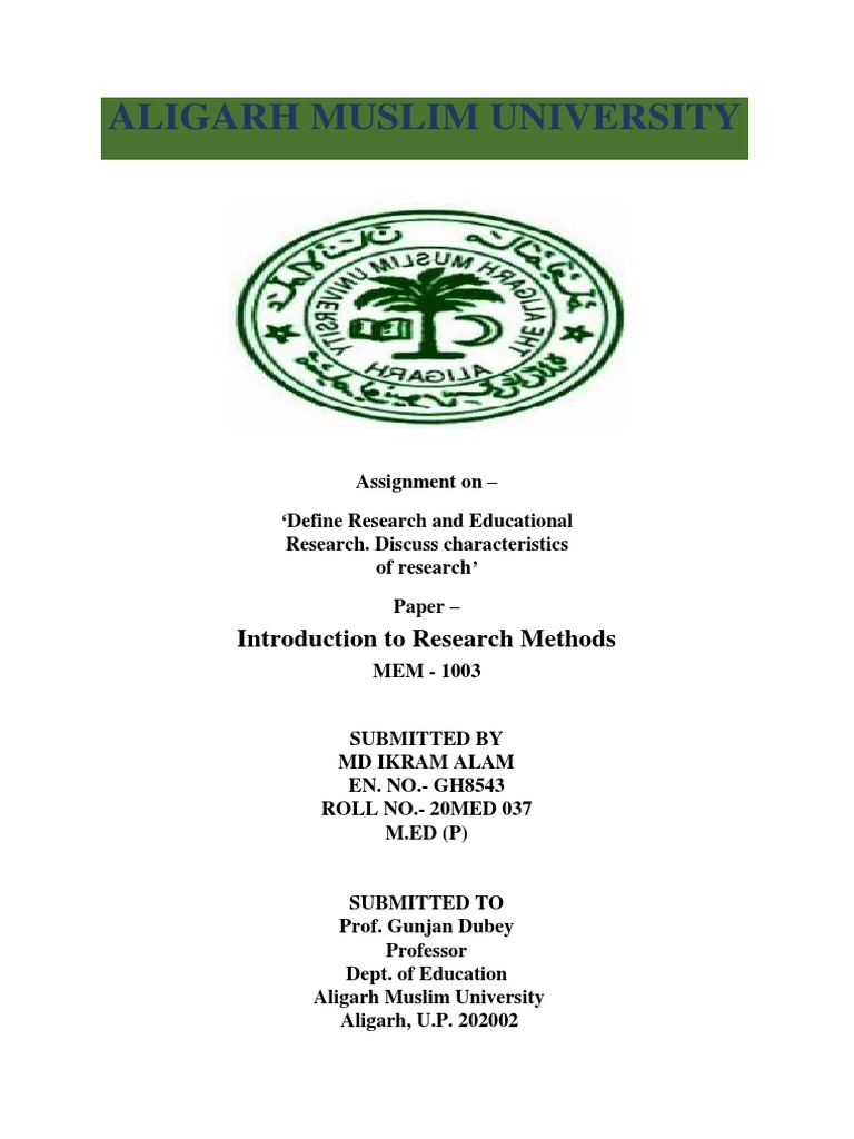 AMU Research and Educational Research | PDF | Science | Experiment