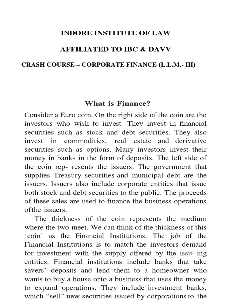 Corporate Finance Crash Course PDF | PDF | American Depositary Receipt ...