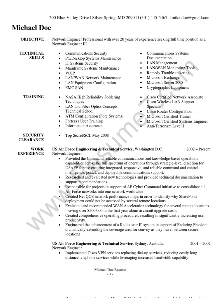 Network Engineer Resume Sample | PDF | Local Area Network | Cisco Systems