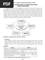 Features of Academic Writing EAPP 1 | PDF | Adjective | Verb