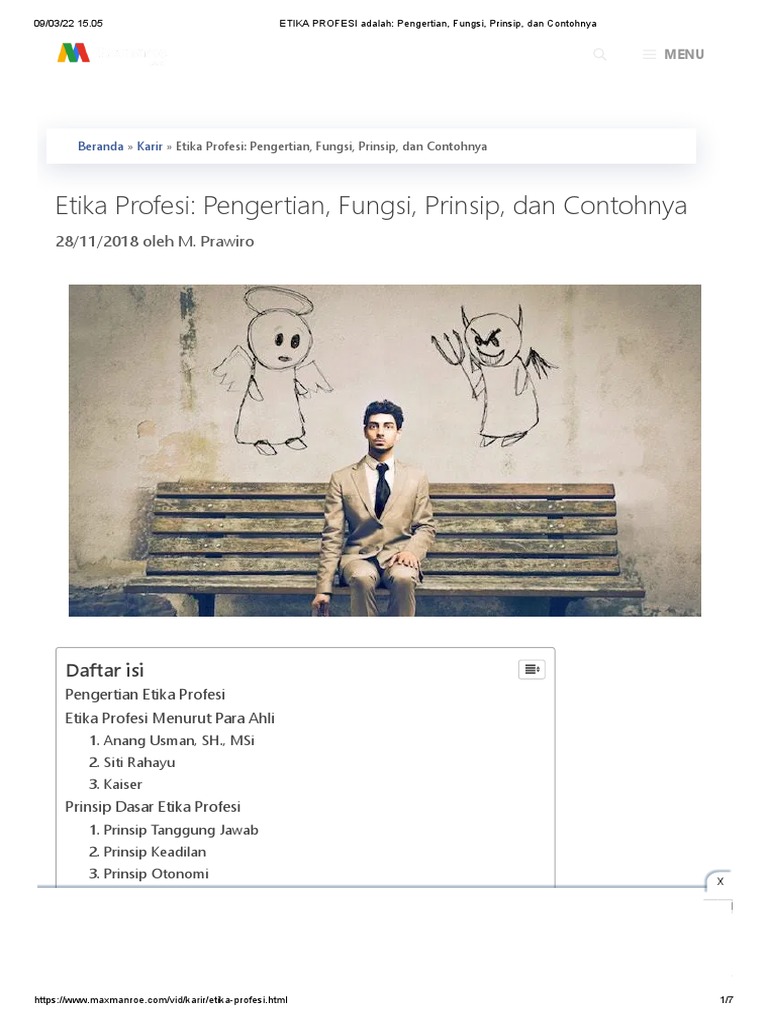 ETIKA PROFESI Adalah - Pengertian, Fungsi, Prinsip, Dan Contohnya | PDF